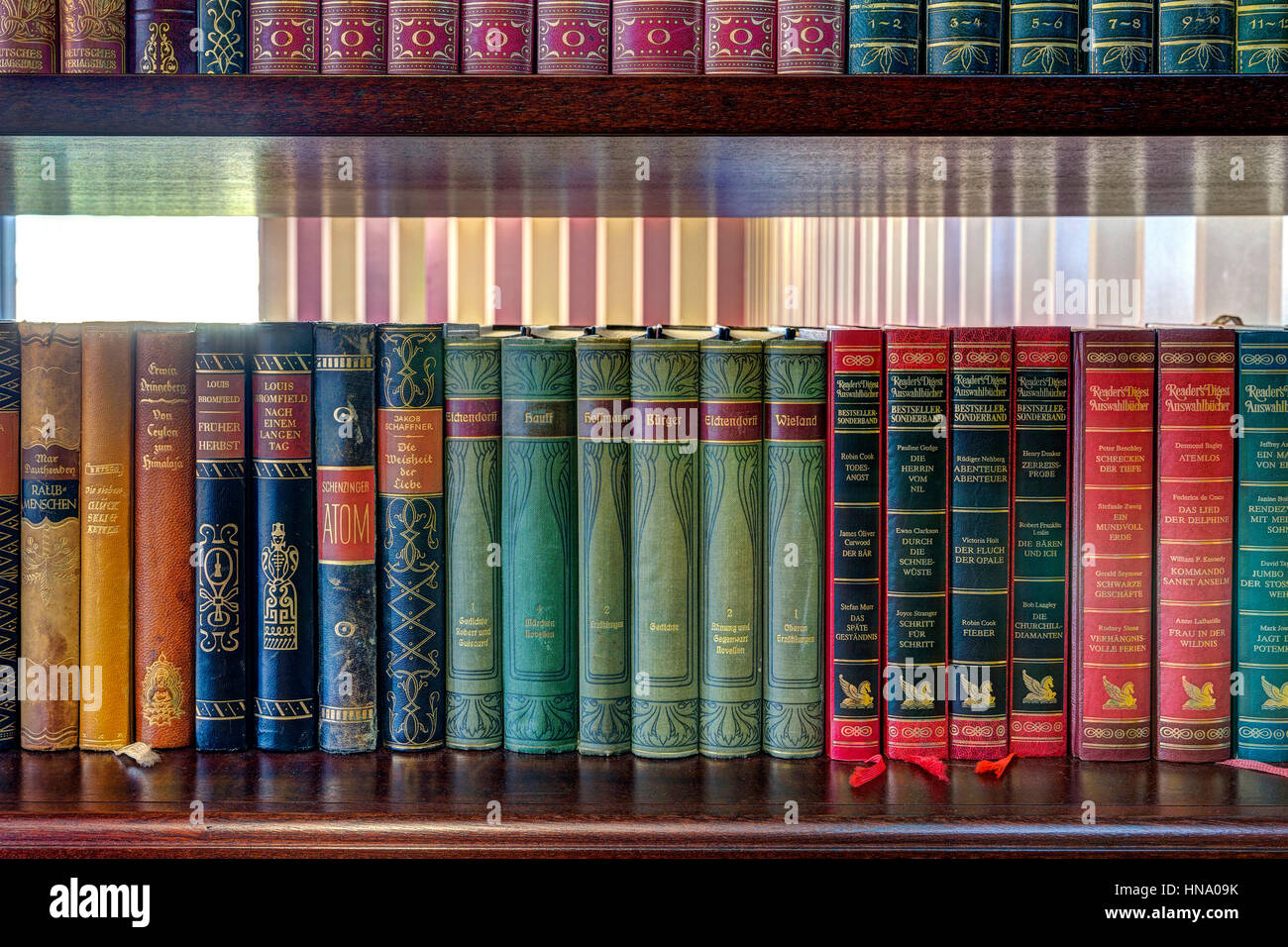 Hardcover books on shelf, bookcase, Germany Stock Photo - Alamy