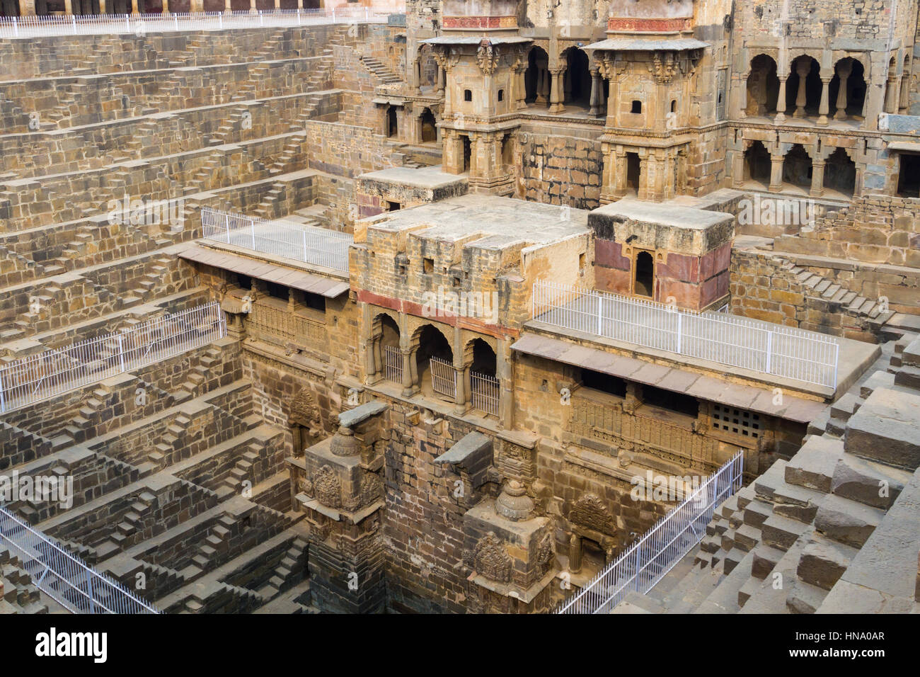 The Chand Baori Stepwell in the Rajasthani village of Abhaneri, North ...