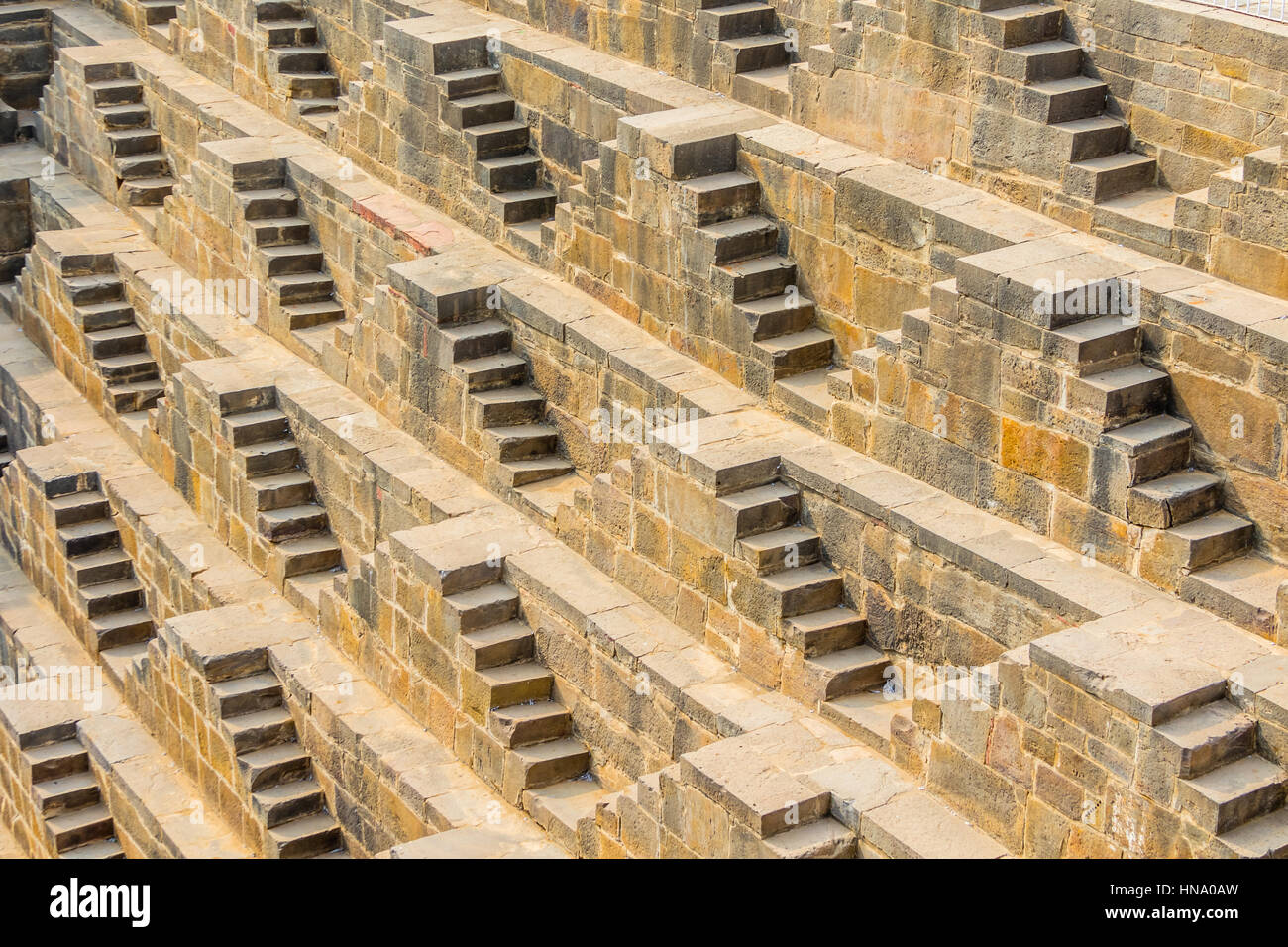 The steps of the Chand Baori Stepwell in Abhaneri, Rajasthan, India ...