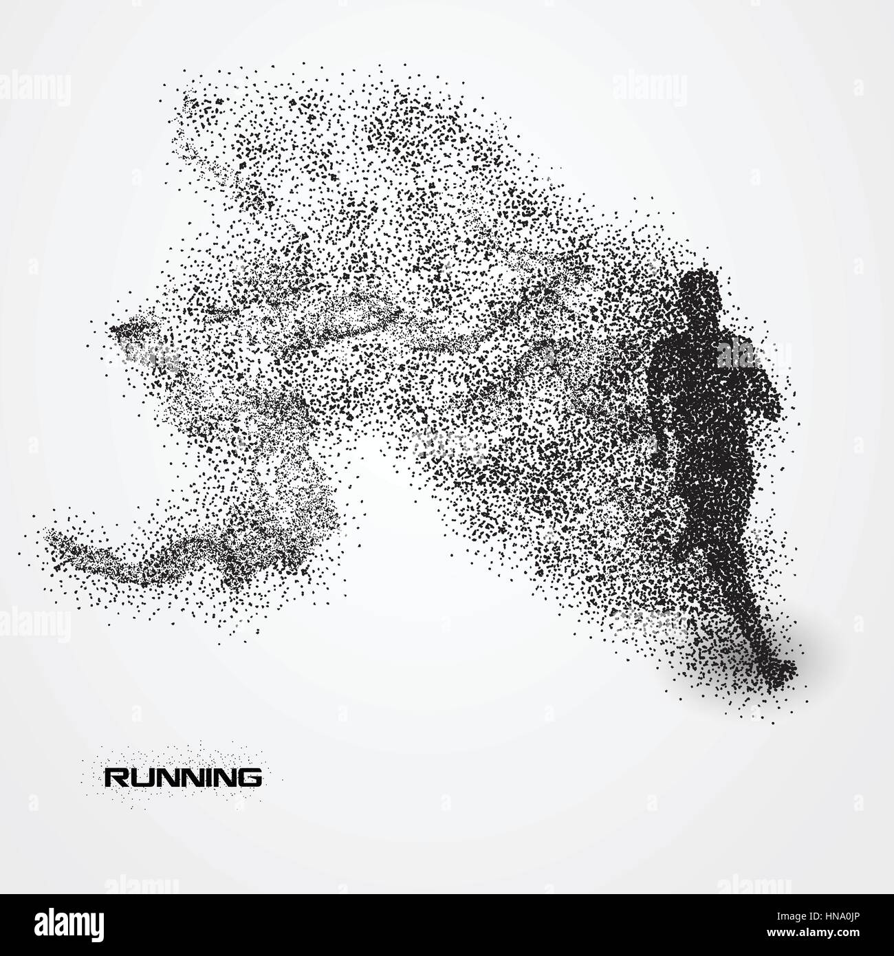 running of a silhouette from particle Stock Vector Image & Art - Alamy