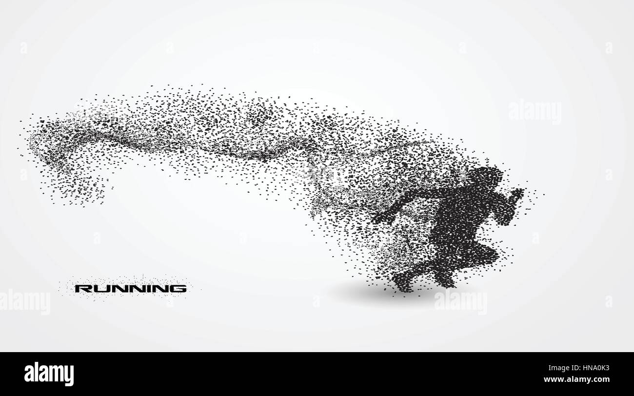 running of a silhouette from particle Stock Vector Image & Art - Alamy