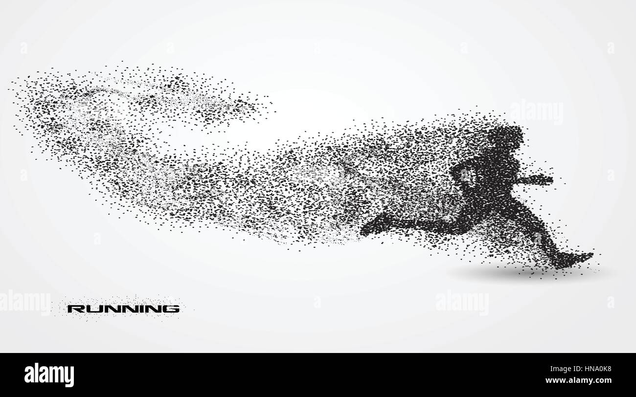 running of a silhouette from particle Stock Vector Image & Art - Alamy