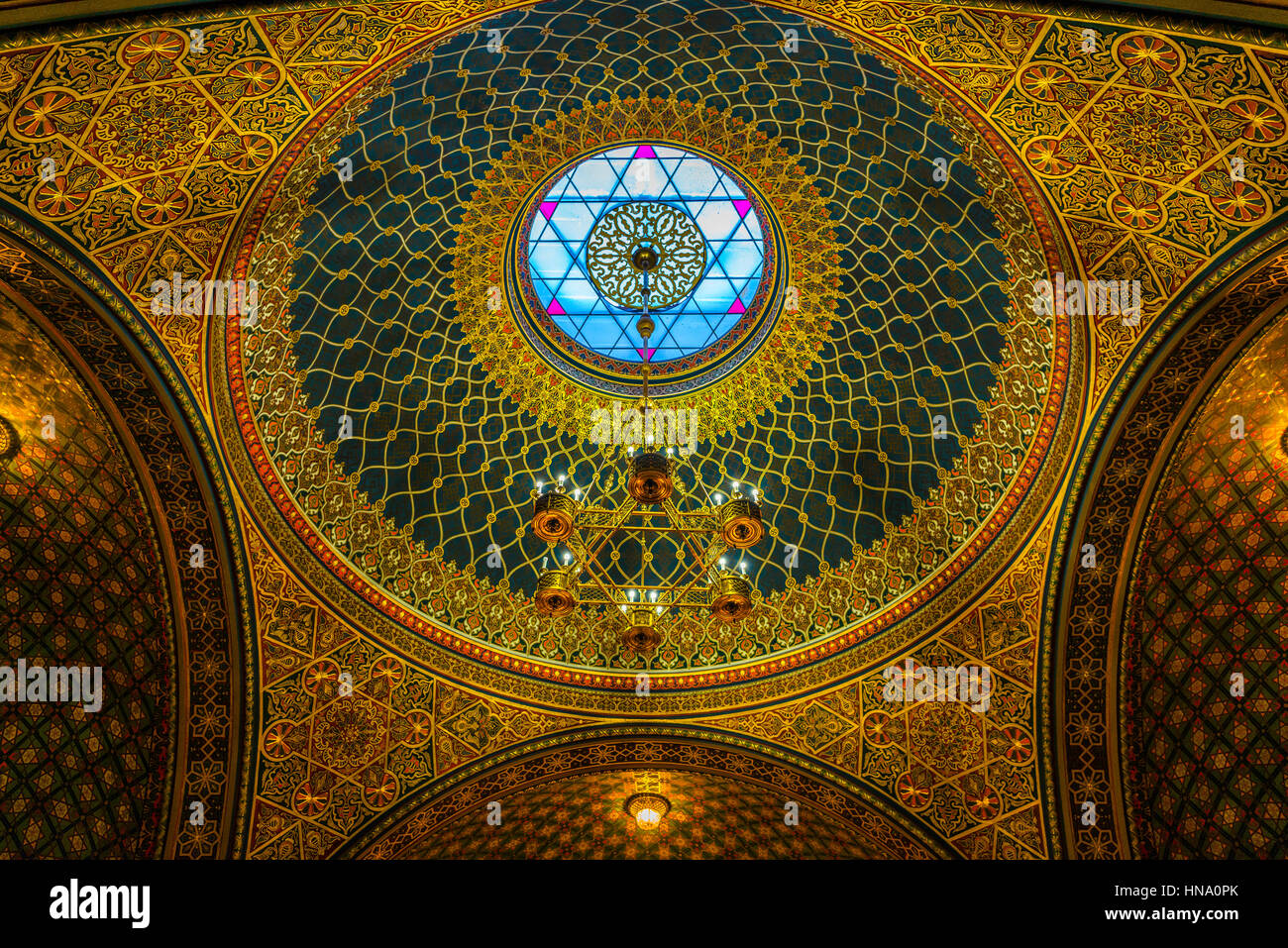 Ceiling view, Spanish Synagogue, interior shot, Josefov, Jewish Quarter ...