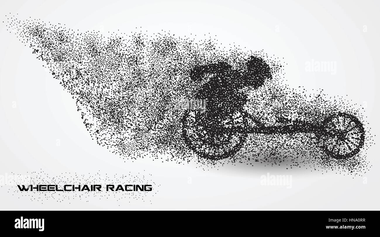 wheelchair racing of a silhouette from particle Stock Vector Image ...