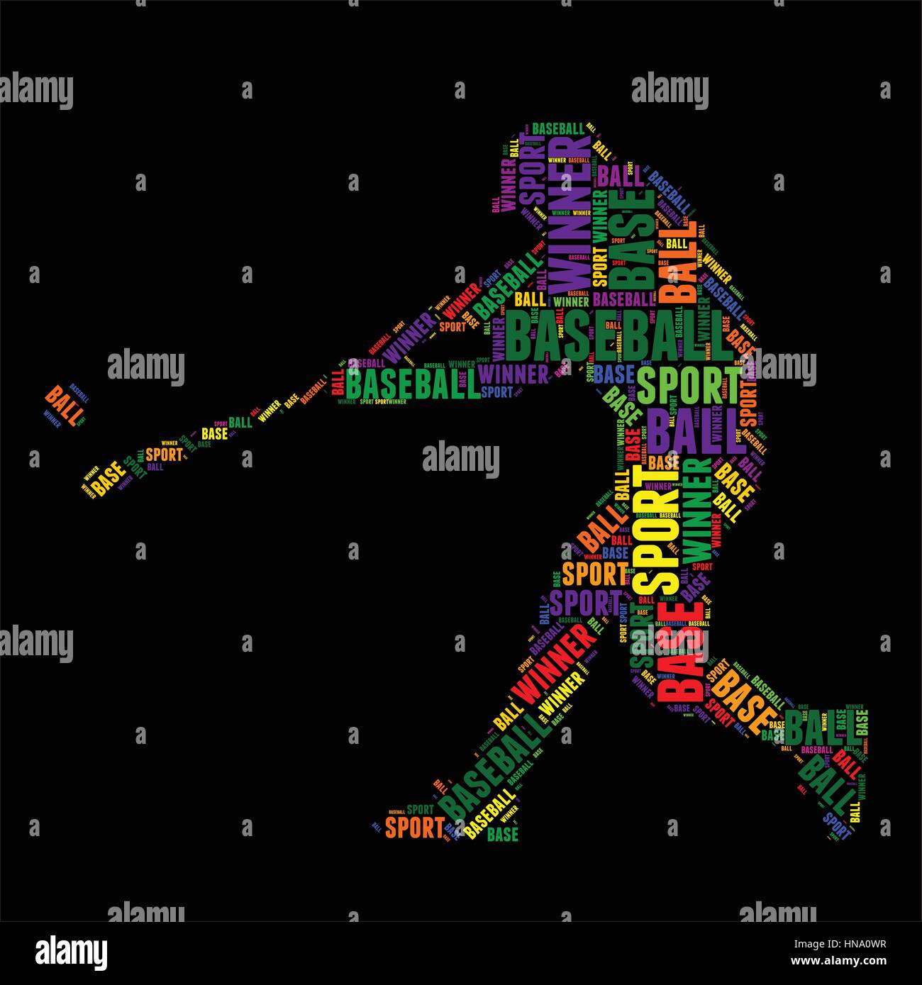 Baseball word cloud concept hi-res stock photography and images - Alamy