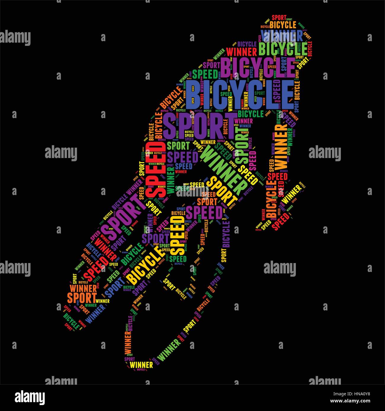 bicycle Typography word cloud colorful Vector illustration Stock Vector ...
