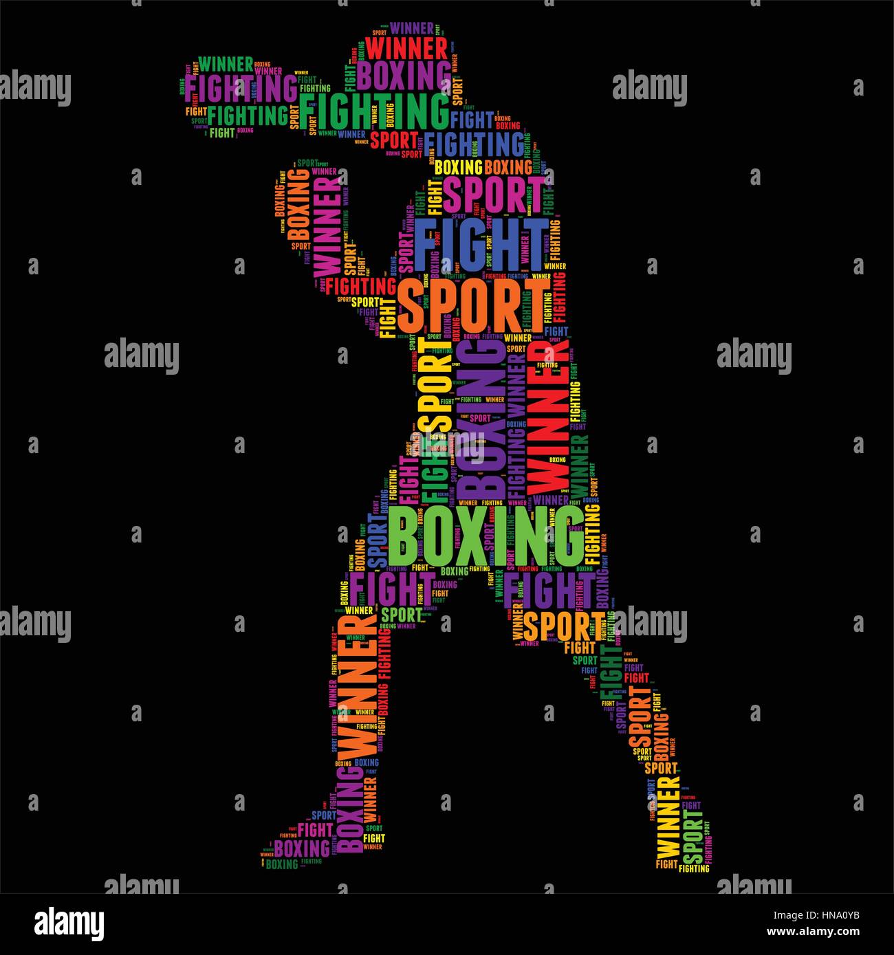 boxing Typography word cloud colorful Vector illustration Stock Vector ...