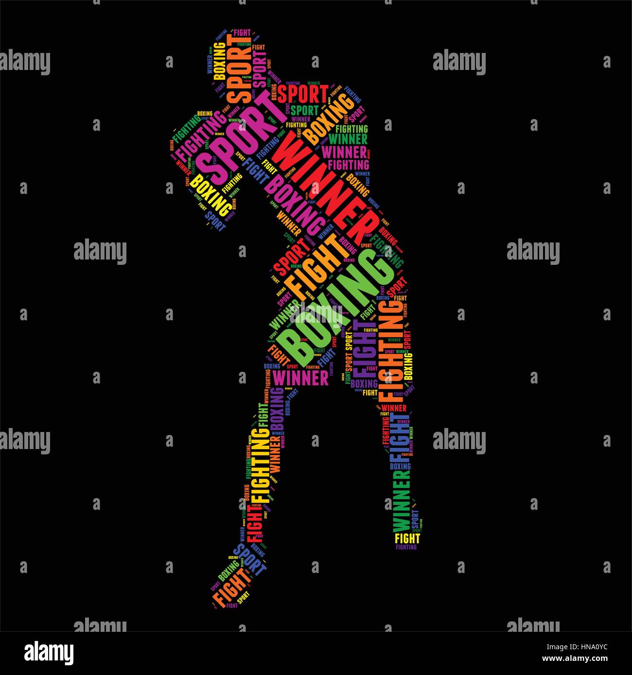 boxing Typography word cloud colorful Vector illustration Stock Vector ...