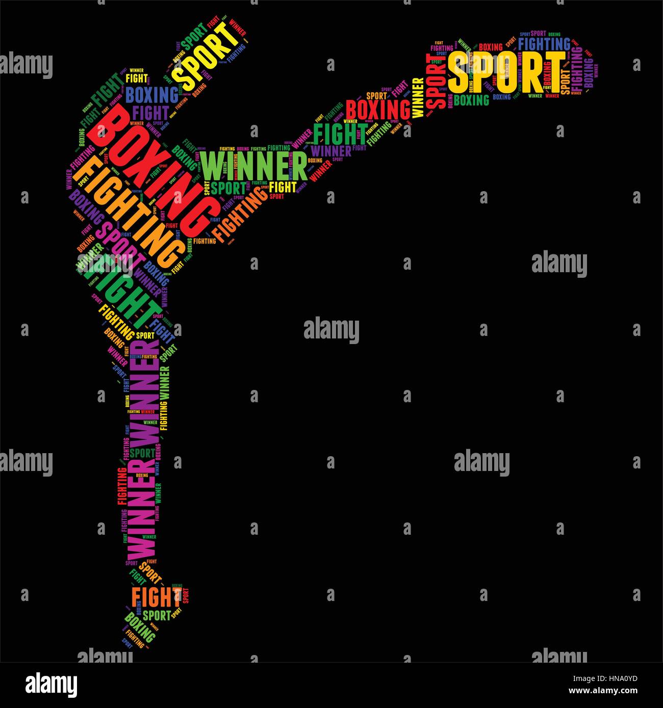 boxing Typography word cloud colorful Vector illustration Stock Vector ...