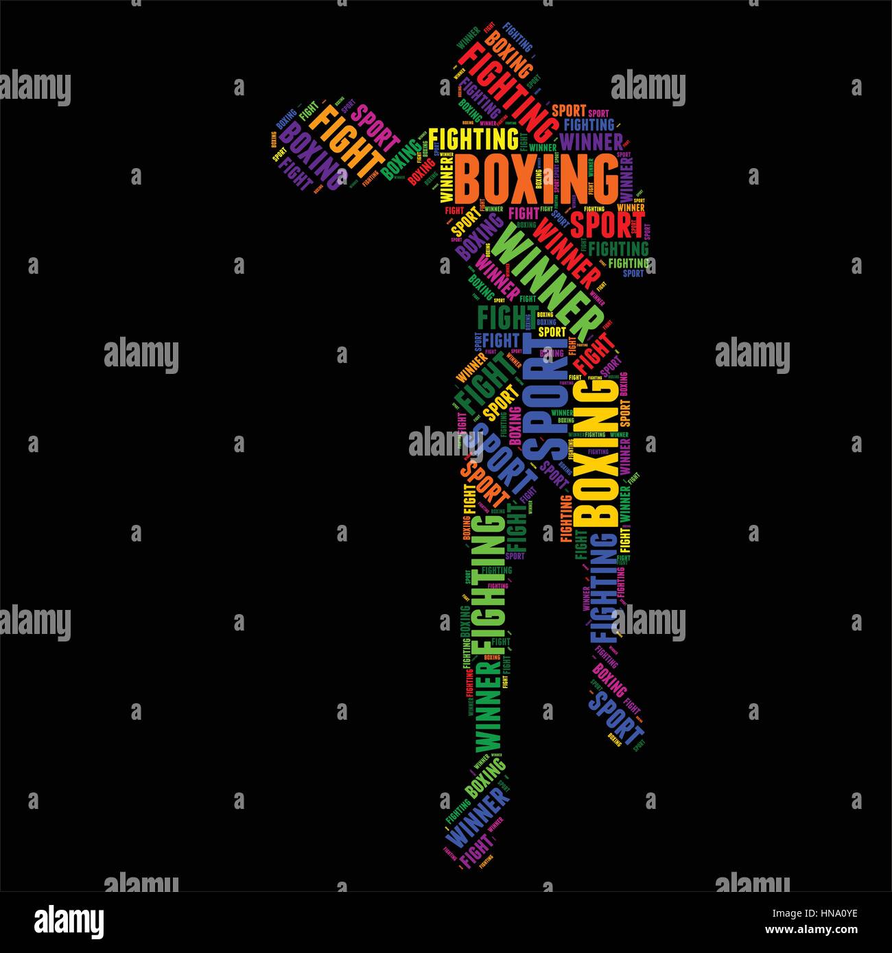 boxing Typography word cloud colorful Vector illustration Stock Vector ...