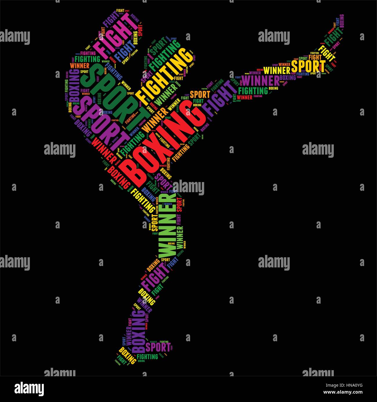 boxing Typography word cloud colorful Vector illustration Stock Vector ...