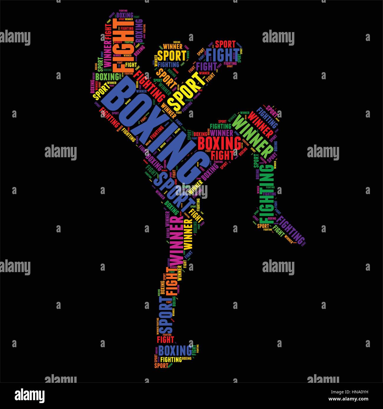 boxing Typography word cloud colorful Vector illustration Stock Vector ...