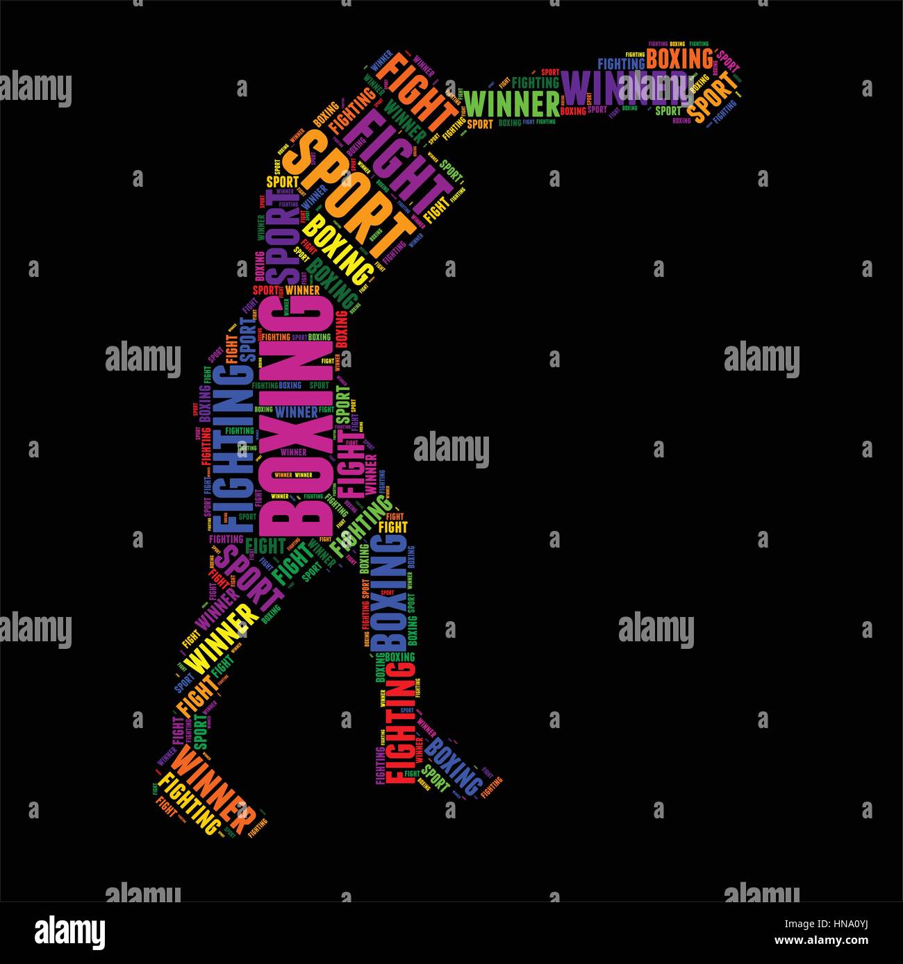 boxing Typography word cloud colorful Vector illustration Stock Vector ...