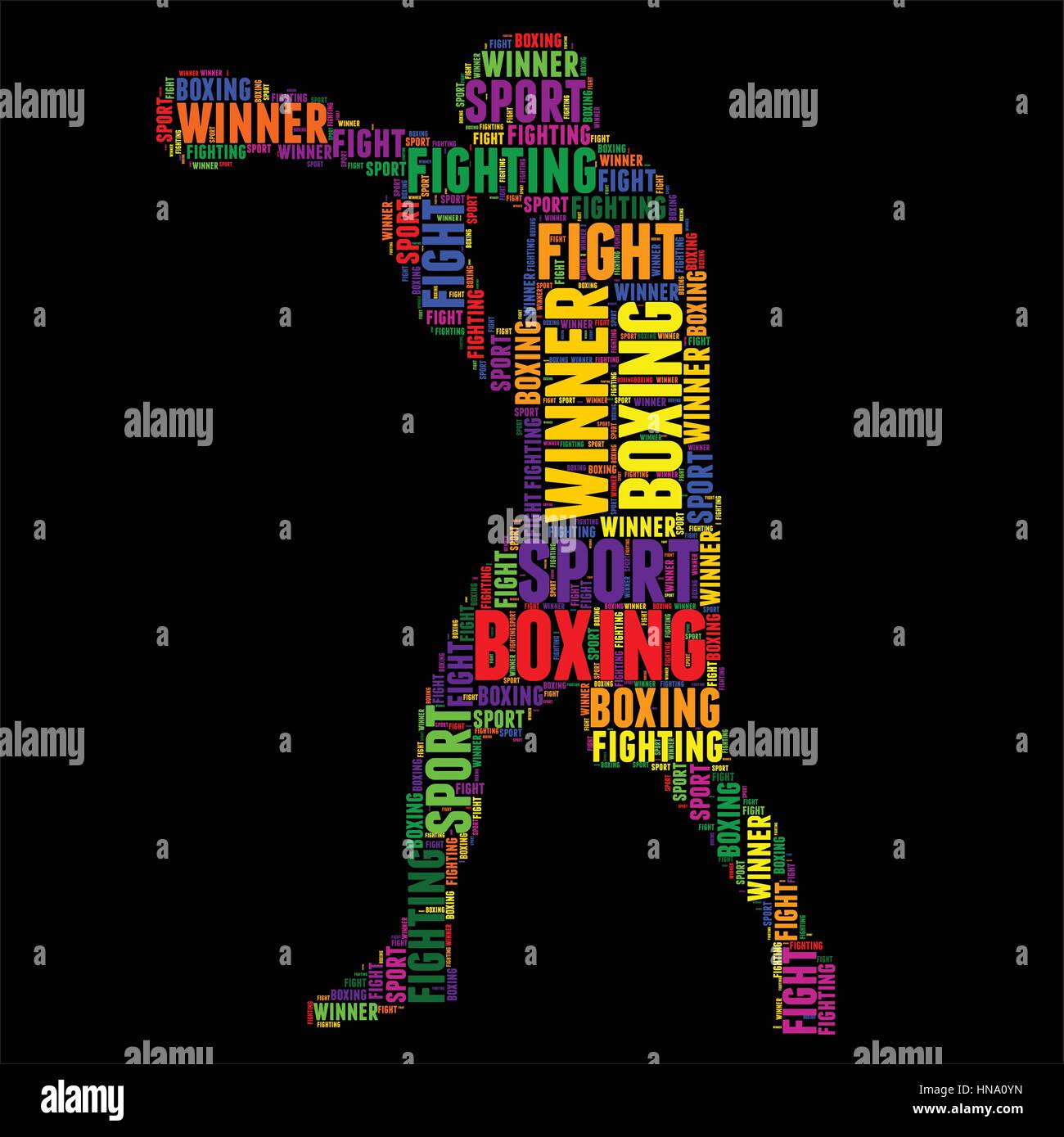 boxing Typography word cloud colorful Vector illustration Stock Vector ...