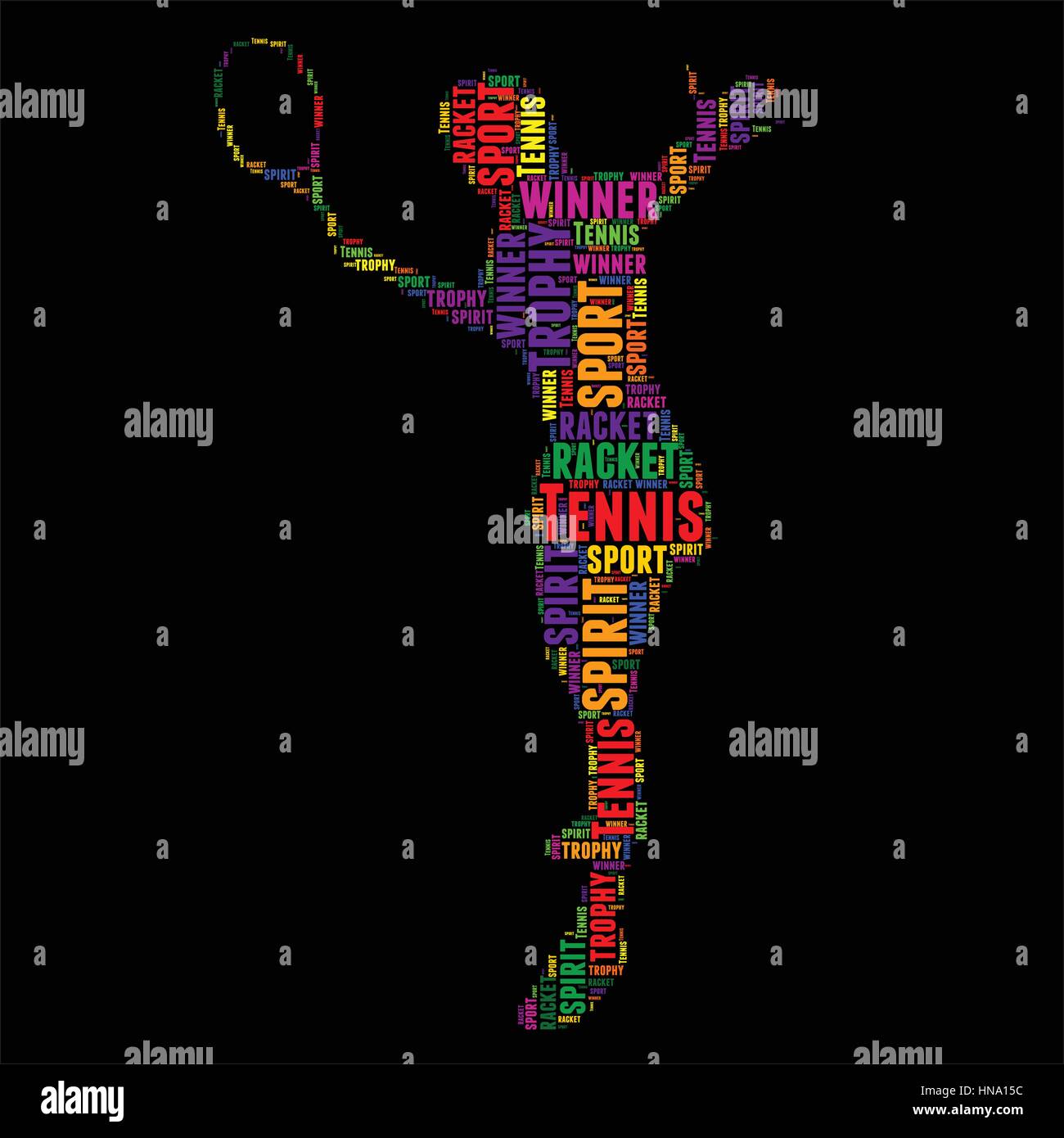 Tennis Typography word cloud colorful Vector illustration Stock Vector ...