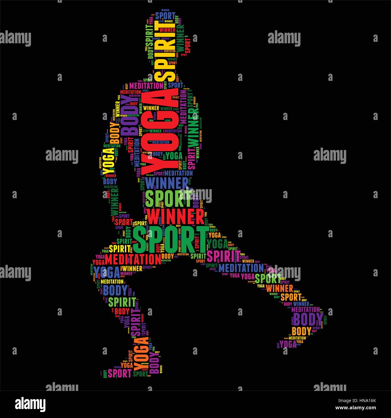 yoga Typography word cloud colorful Vector illustration Stock Vector ...