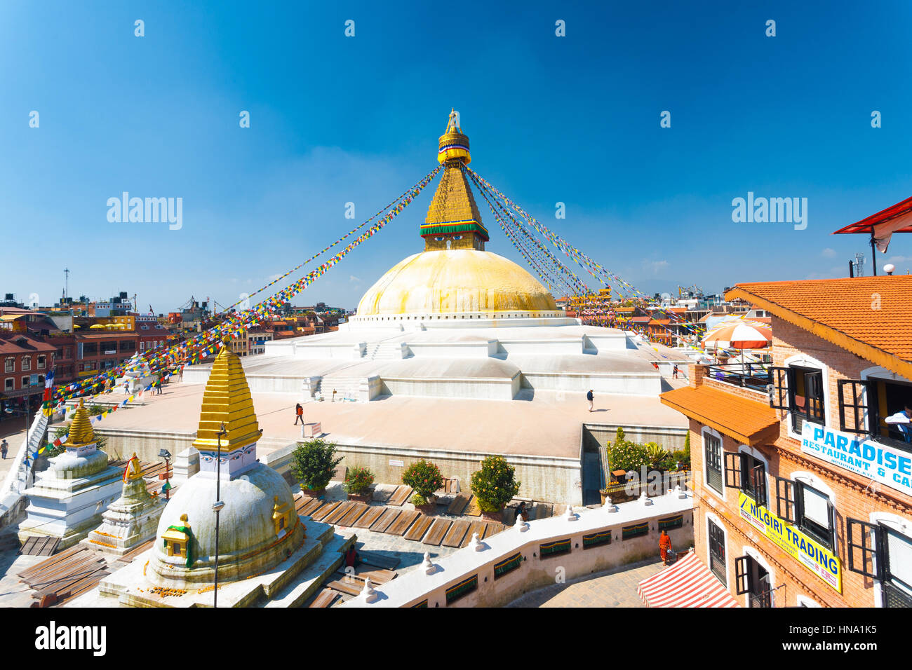 Boudhanath stupa aerial view hi-res stock photography and images - Alamy
