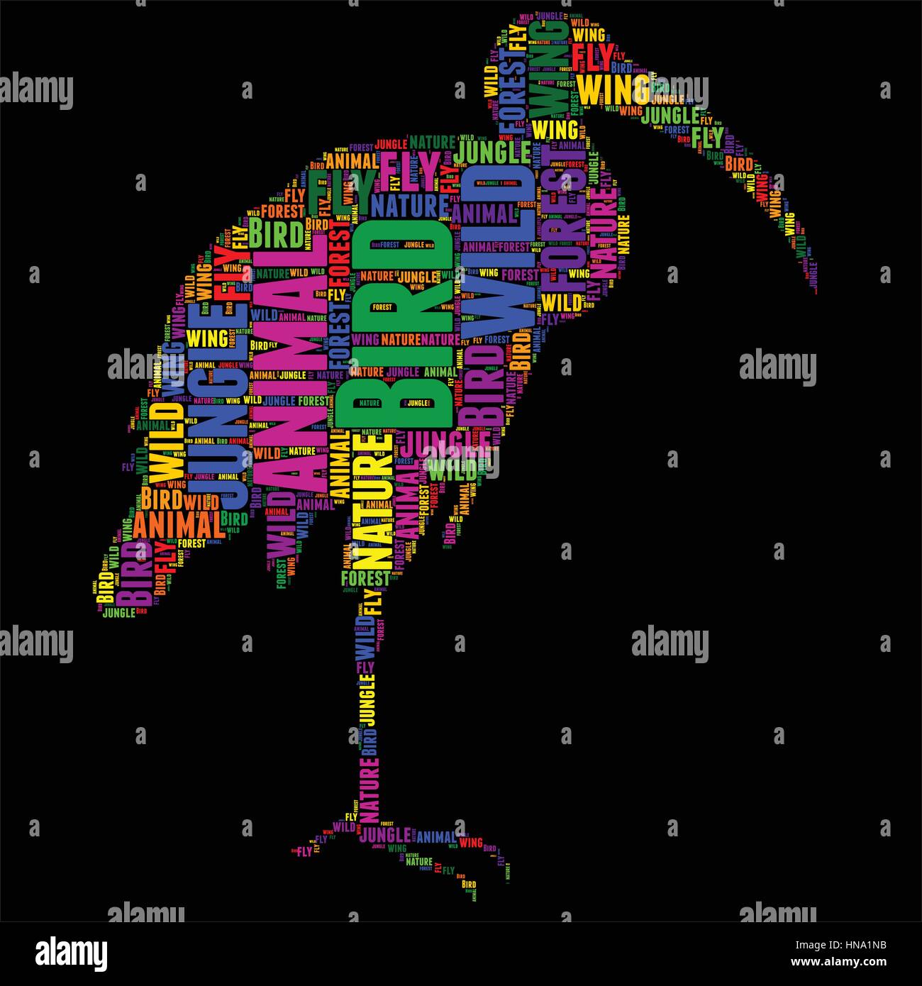 Bird Typography word cloud colorful Vector illustration Stock Vector ...