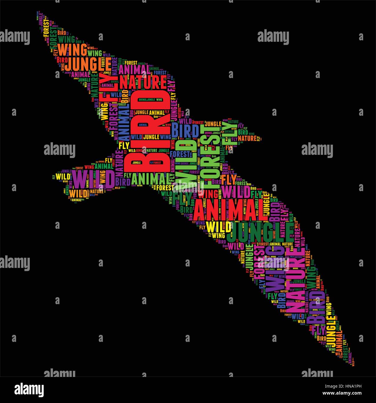 Bird Typography word cloud colorful Vector illustration Stock Vector ...