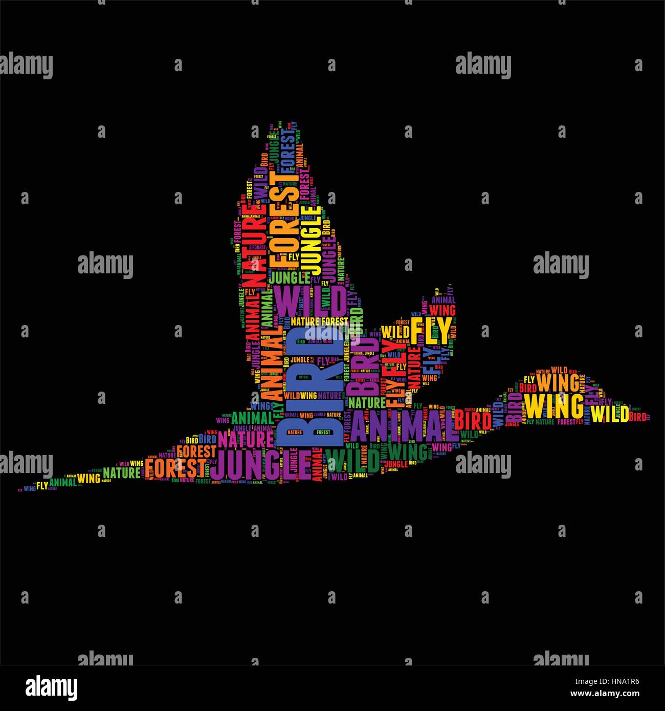 Bird Typography word cloud colorful Vector illustration Stock Vector ...