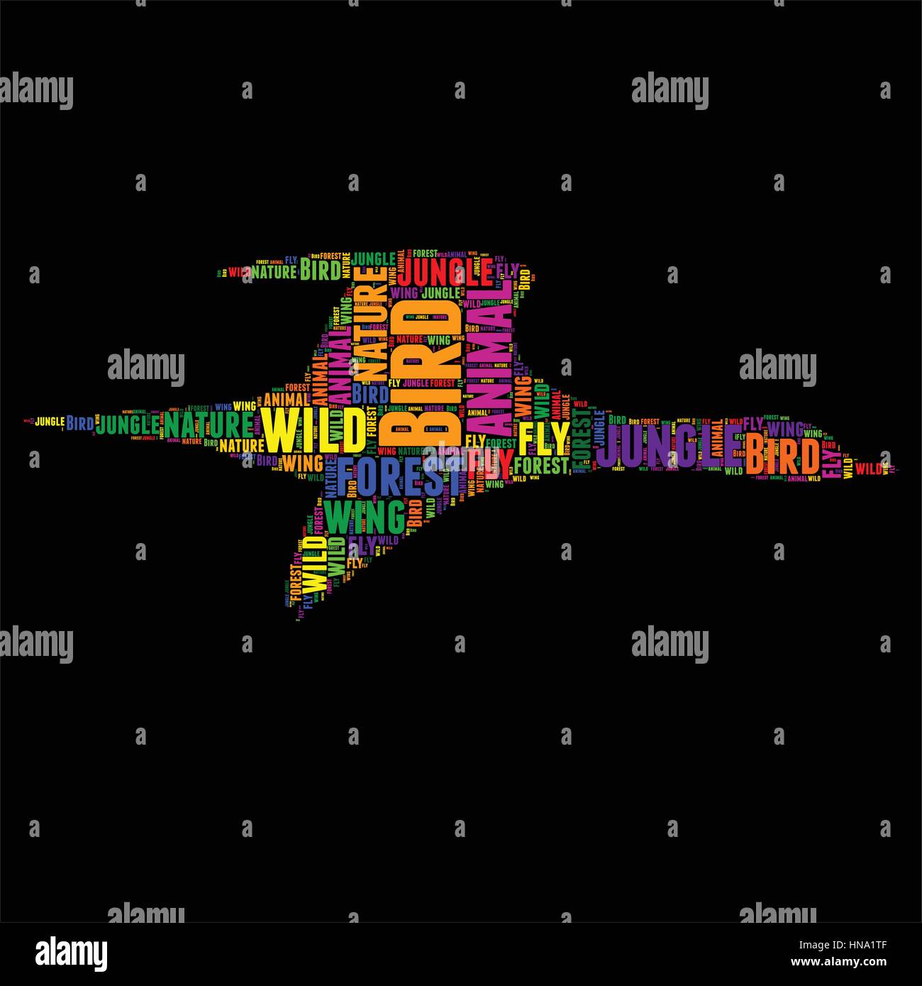 Bird Typography word cloud colorful Vector illustration Stock Vector ...