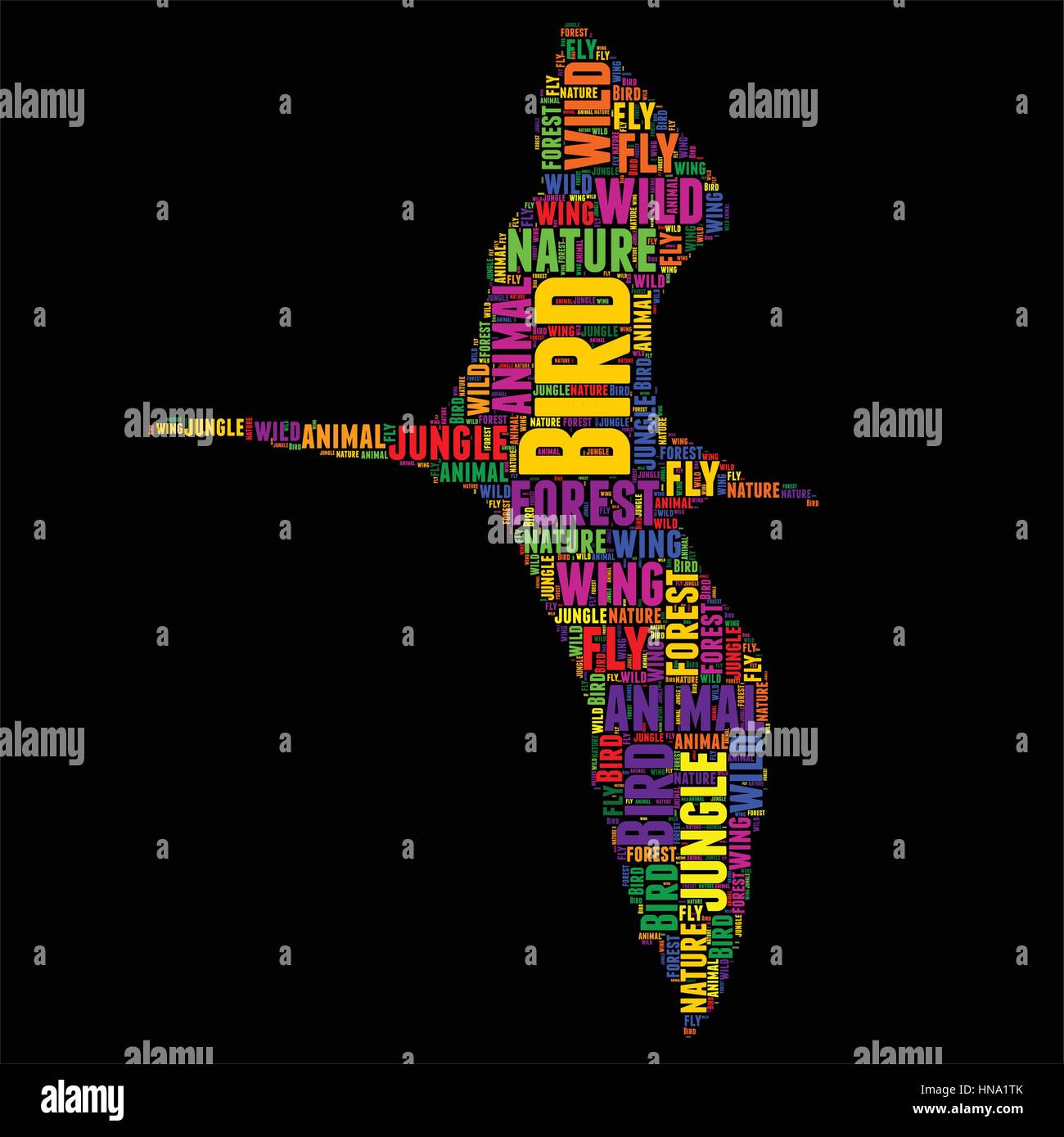 Bird Typography word cloud colorful Vector illustration Stock Vector ...