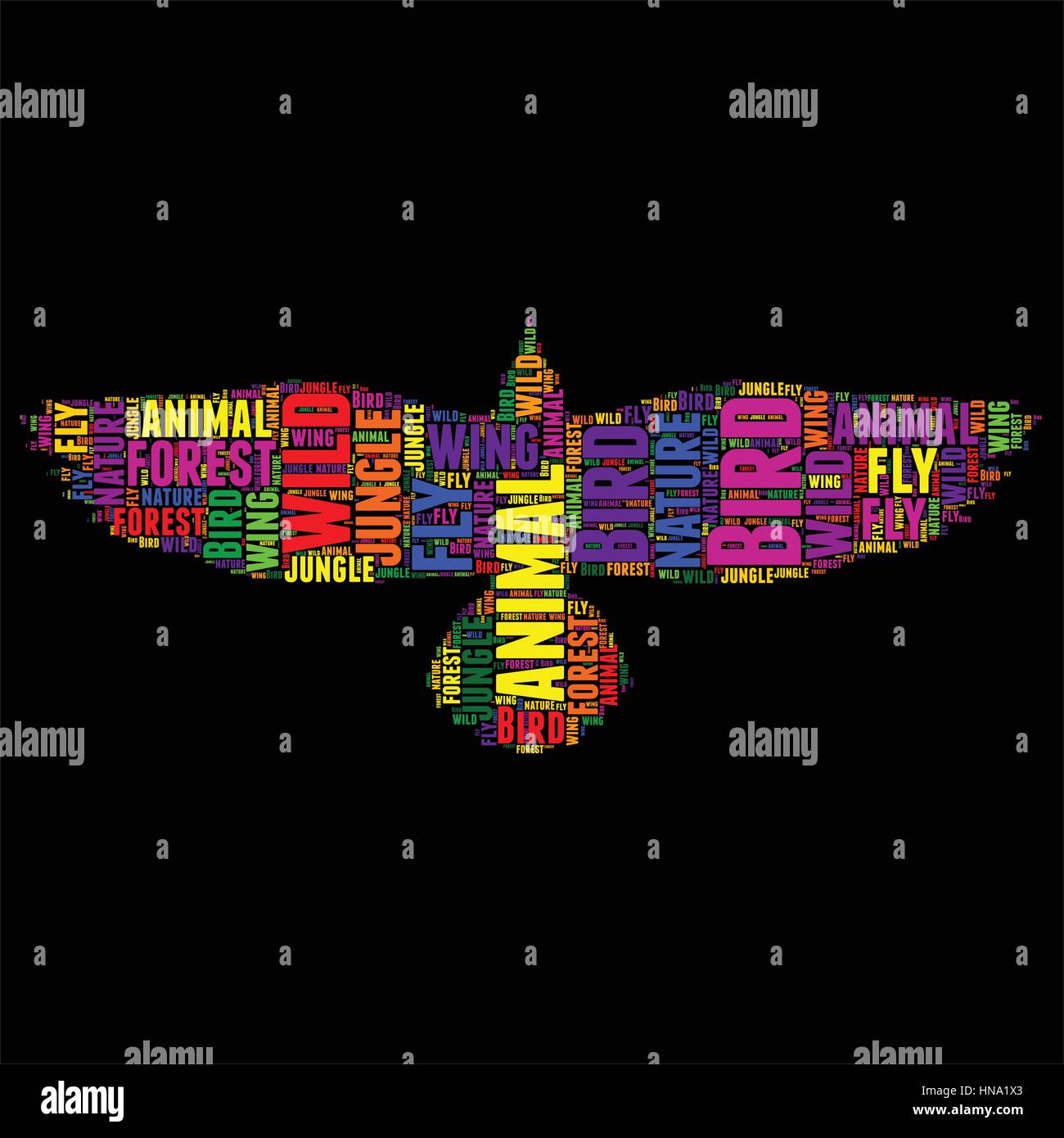 Bird Typography word cloud colorful Vector illustration Stock Vector ...