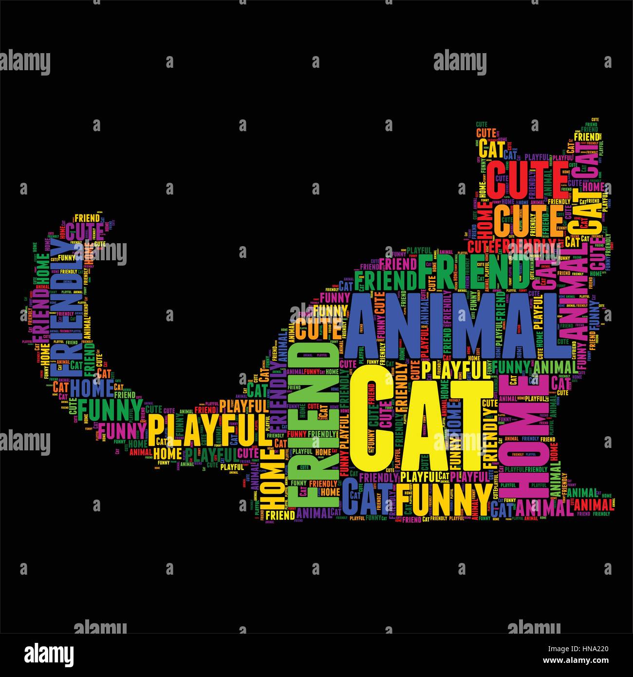 Cat Typography word cloud colorful Vector illustration Stock Vector ...