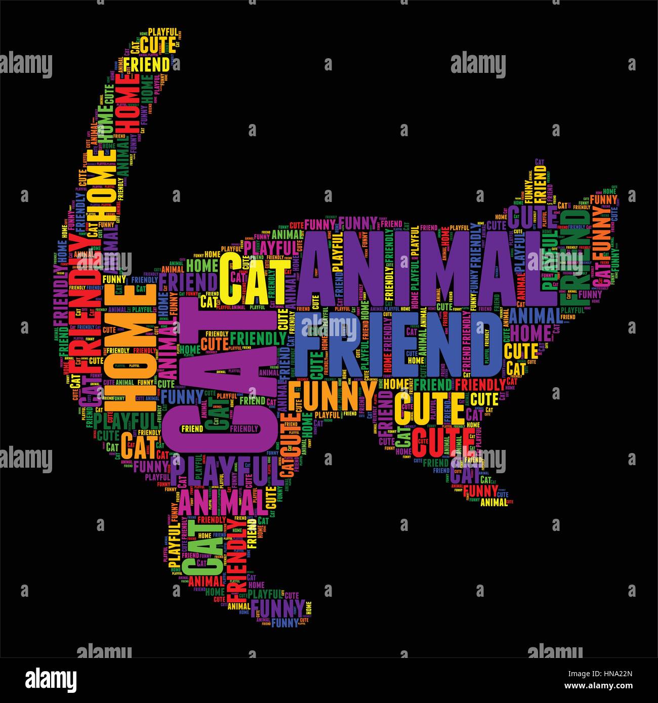 Cat Typography word cloud colorful Vector illustration Stock Vector ...