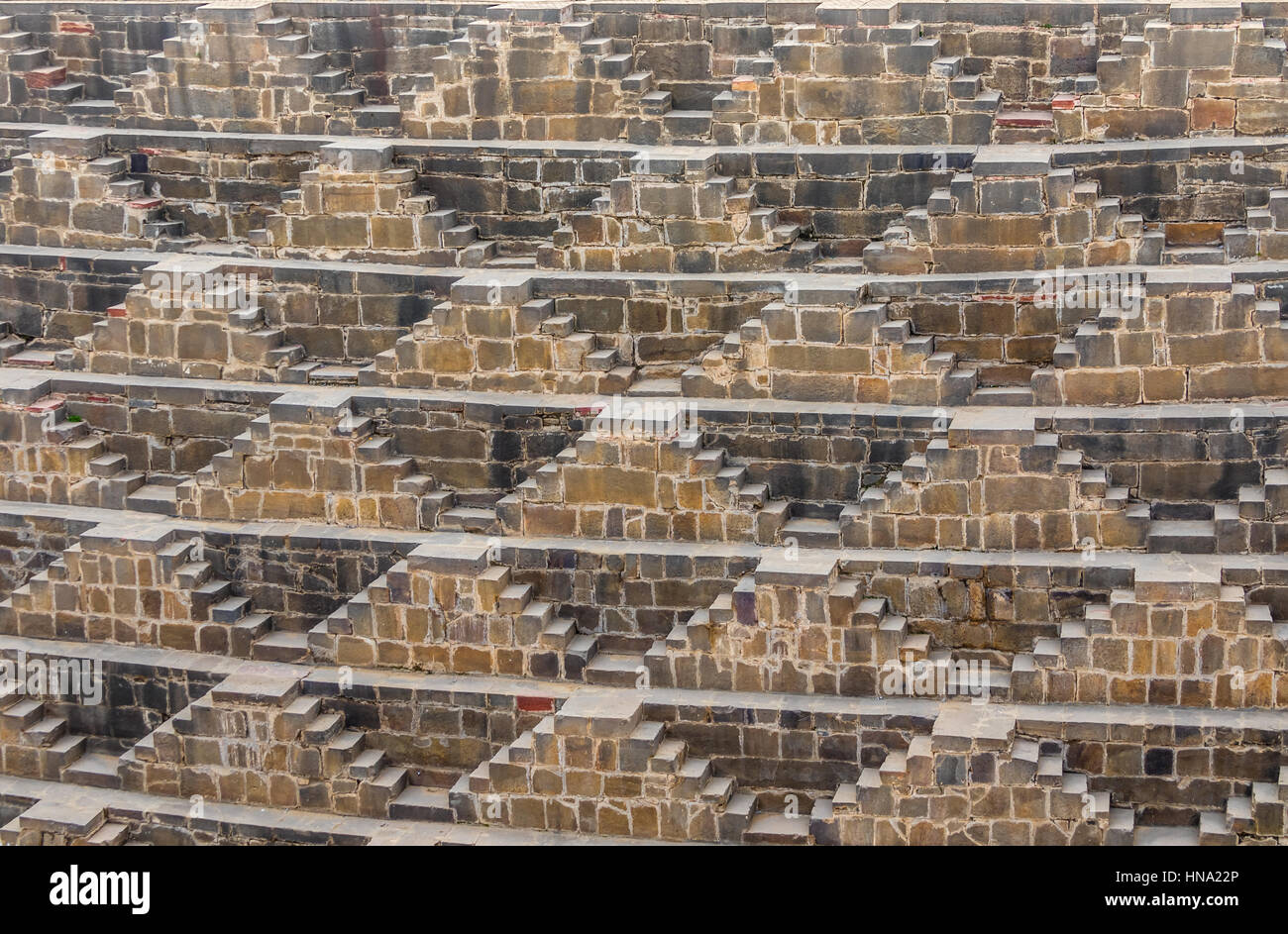 The steps of the Chand Baori Stepwell in Abhaneri, Rajasthan, India ...