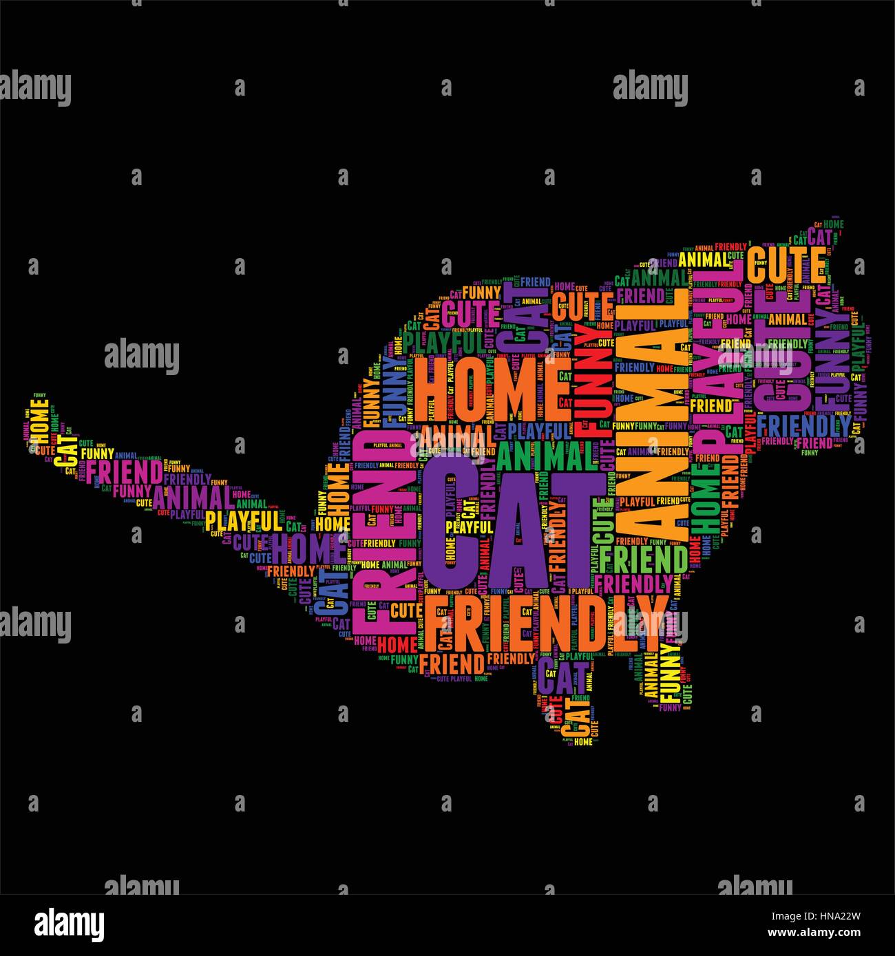 Cat Typography word cloud colorful Vector illustration Stock Vector ...