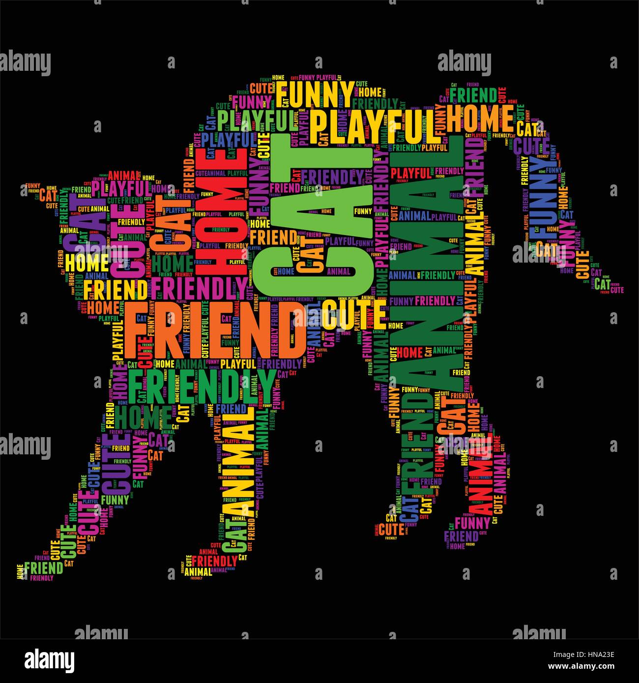 Cat Typography word cloud colorful Vector illustration Stock Vector ...
