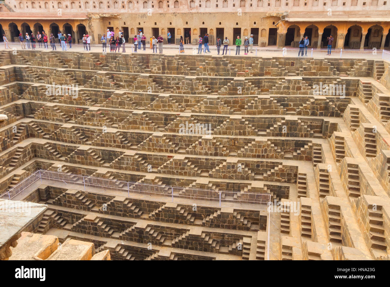 The steps of the Chand Baori Stepwell in Abhaneri, Rajasthan, India ...