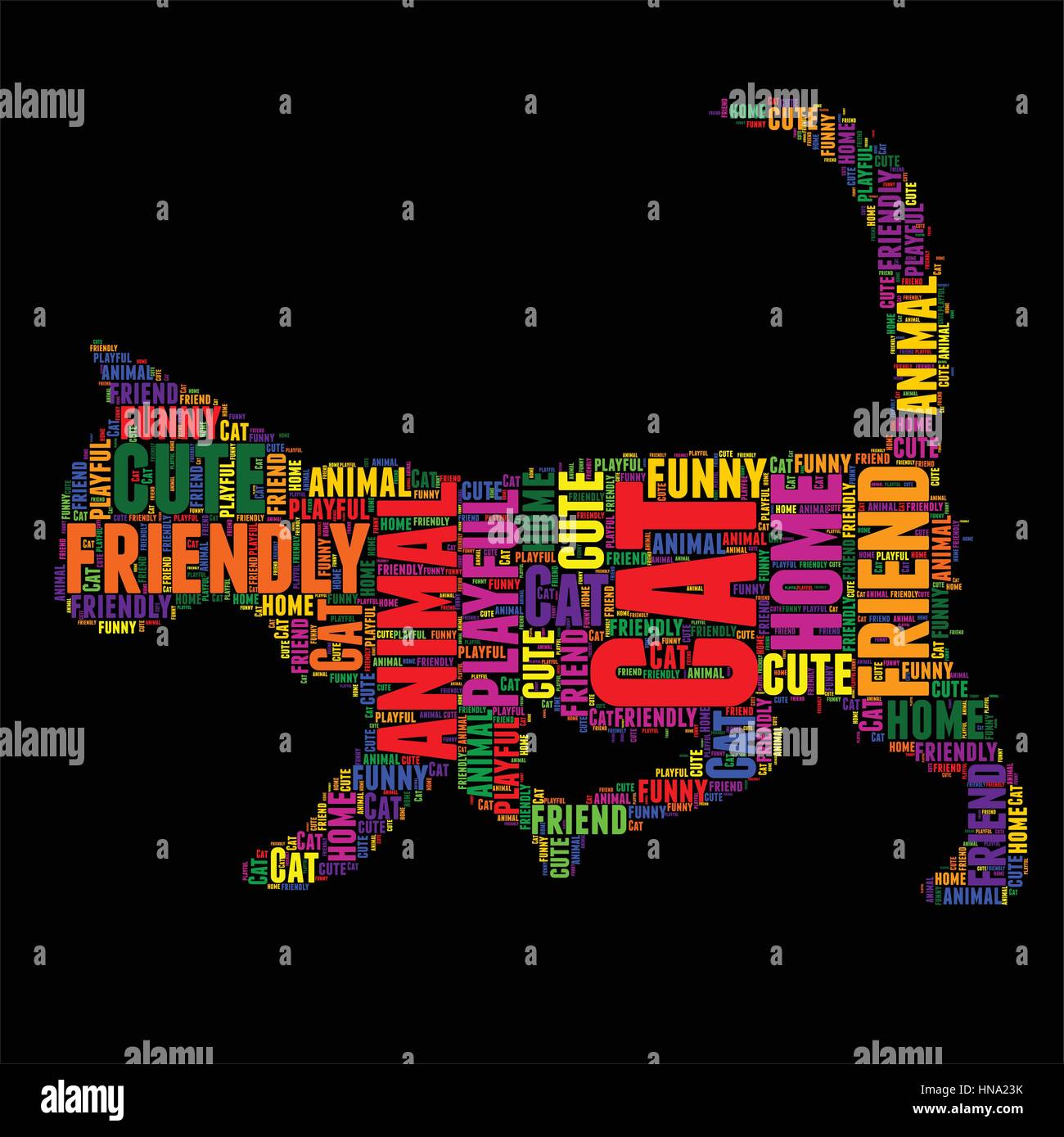 Cat Typography word cloud colorful Vector illustration Stock Vector ...