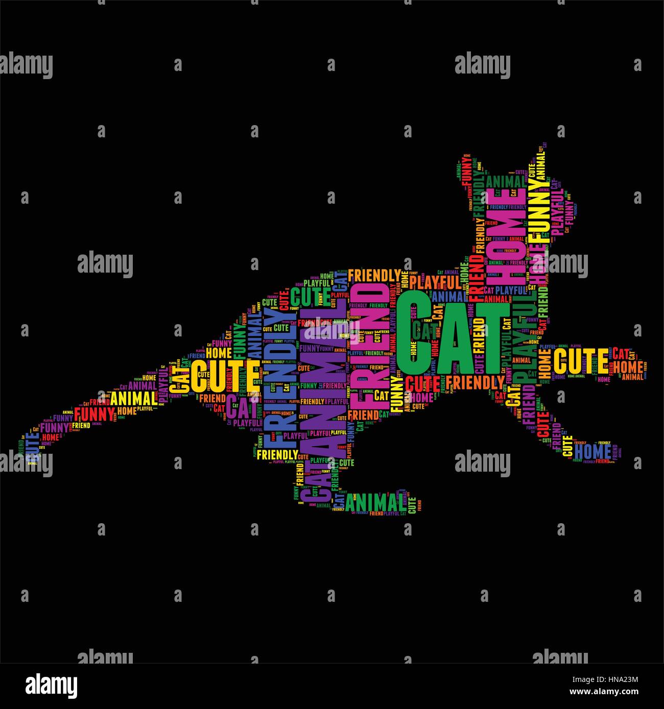 Cat Typography word cloud colorful Vector illustration Stock Vector ...