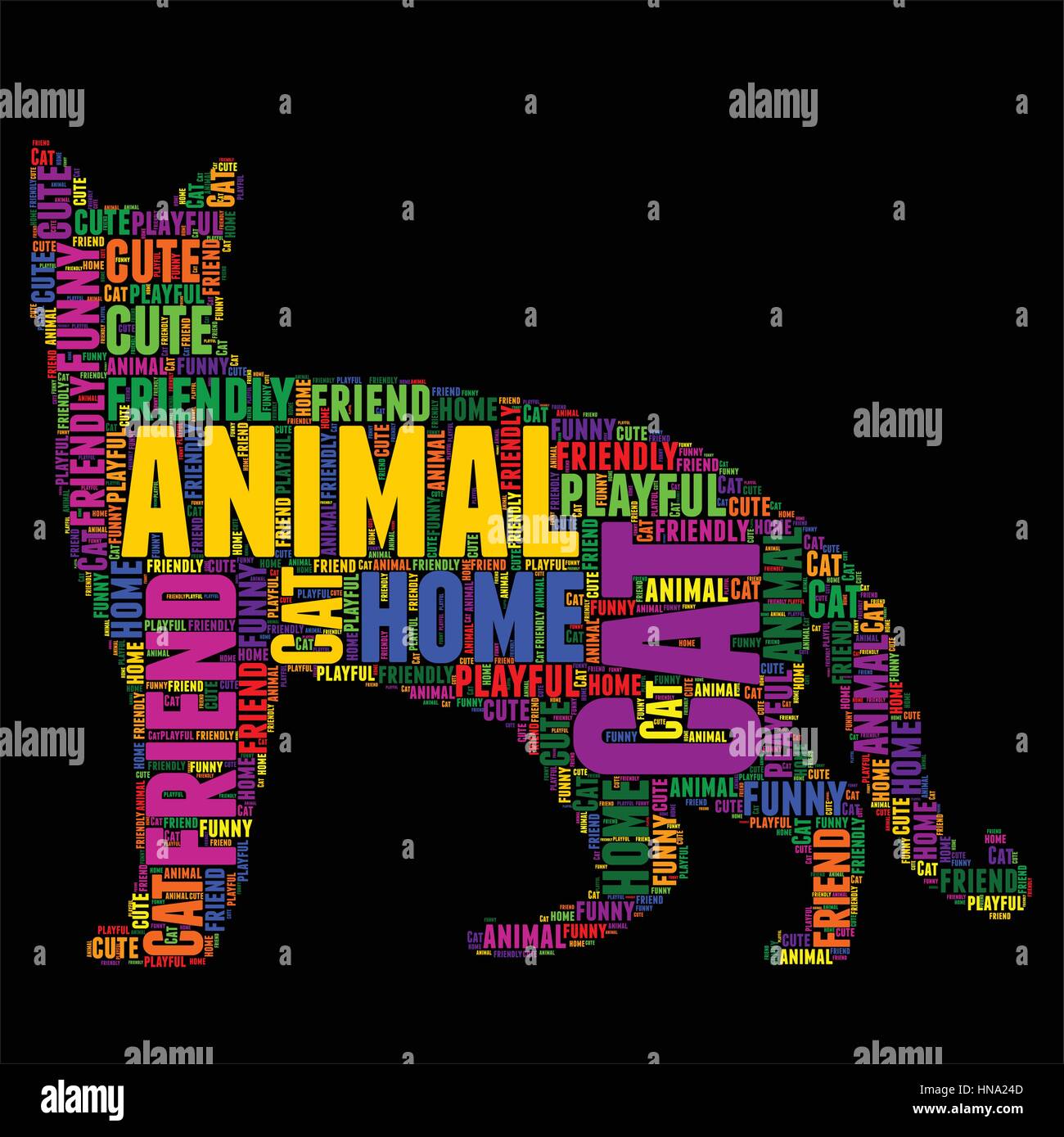 Cat Typography word cloud colorful Vector illustration Stock Vector ...