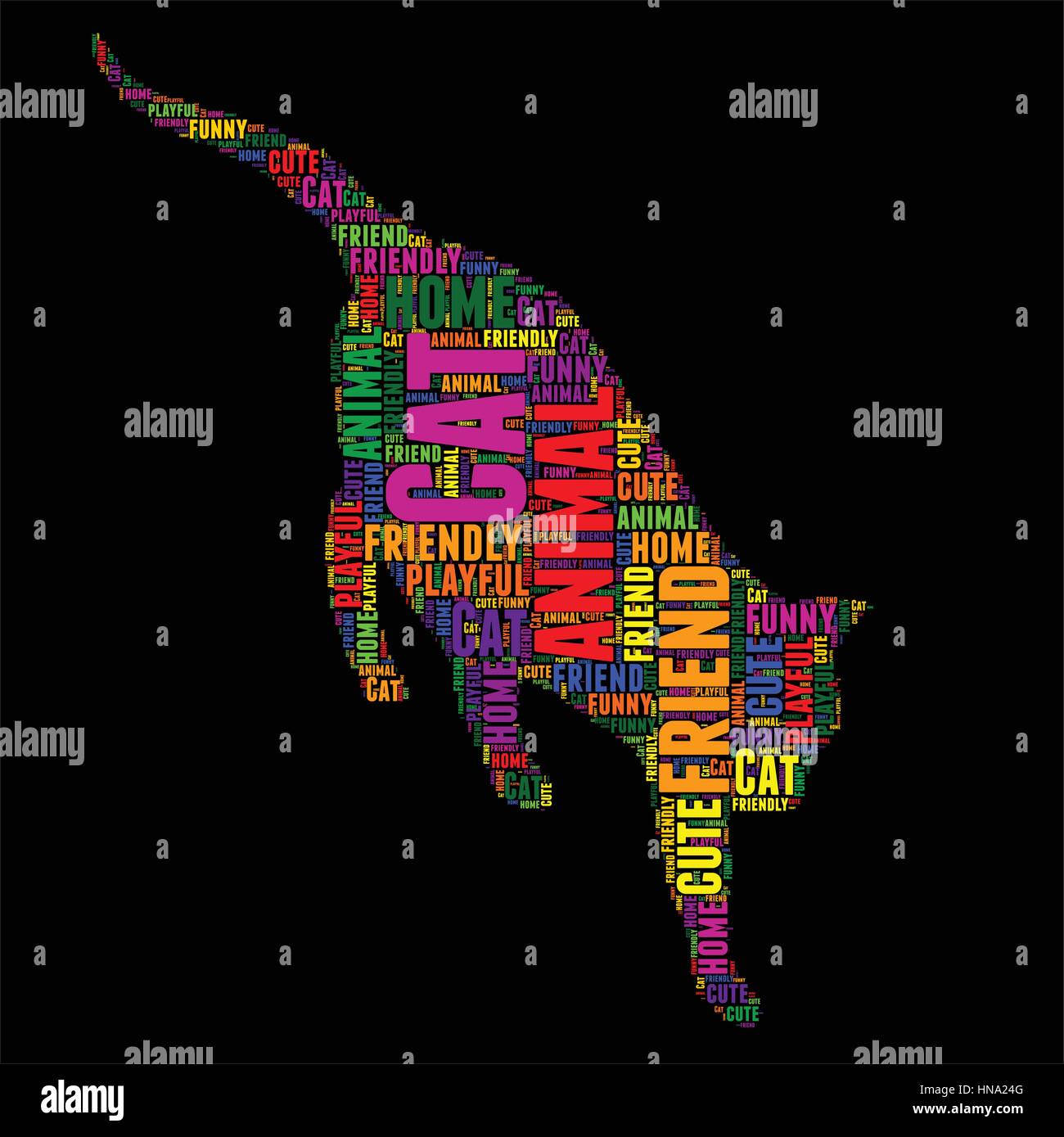 Cat Typography word cloud colorful Vector illustration Stock Vector ...