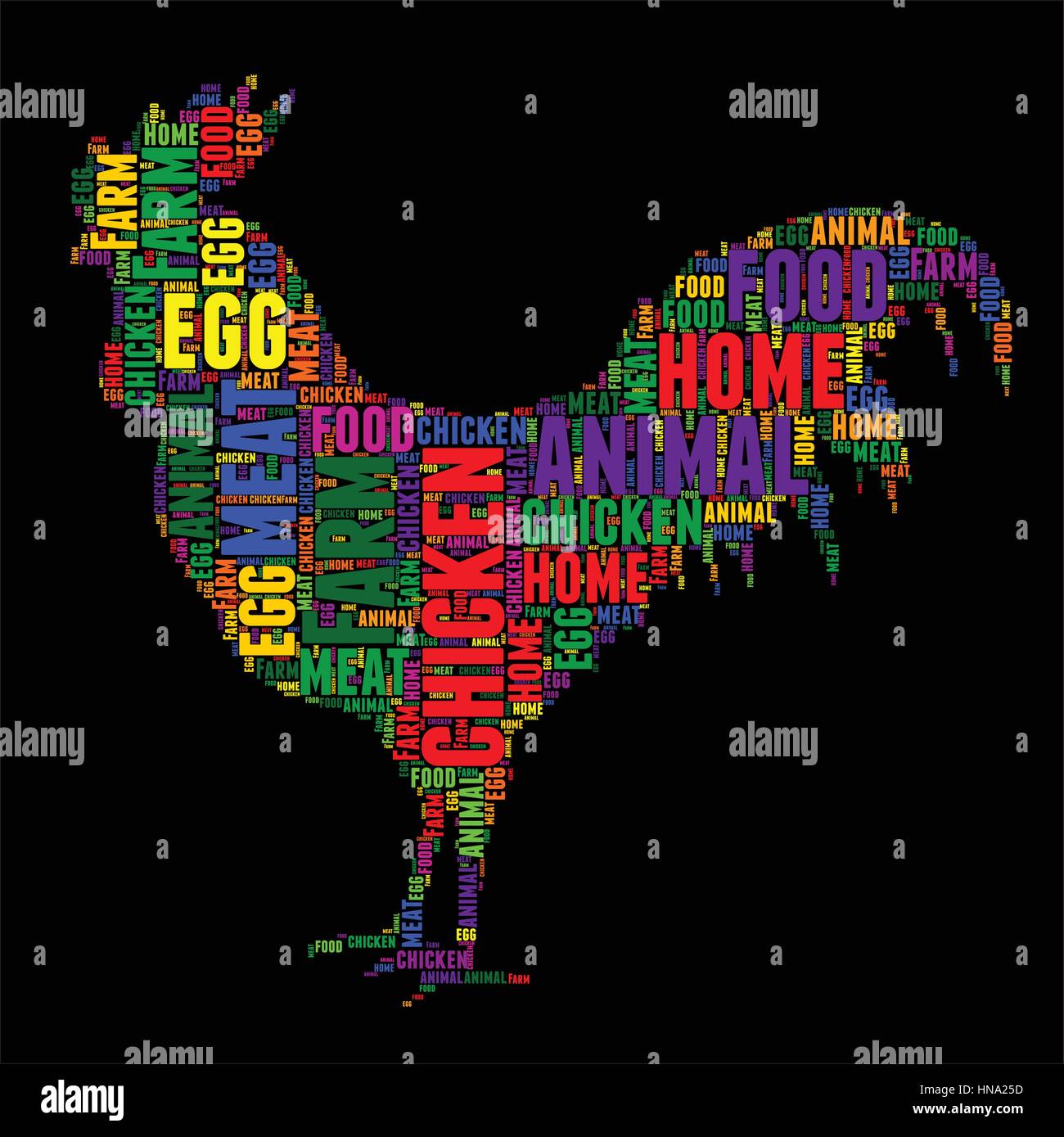 chicken Typography word cloud colorful Vector illustration Stock Vector ...