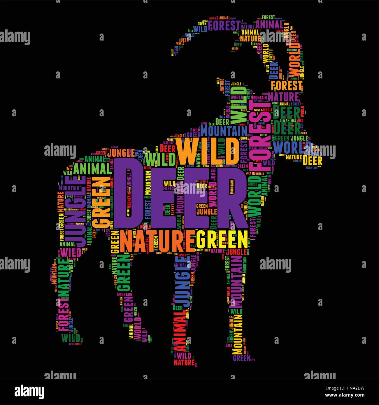 Woodcut illustration deer Stock Vector Images - Alamy