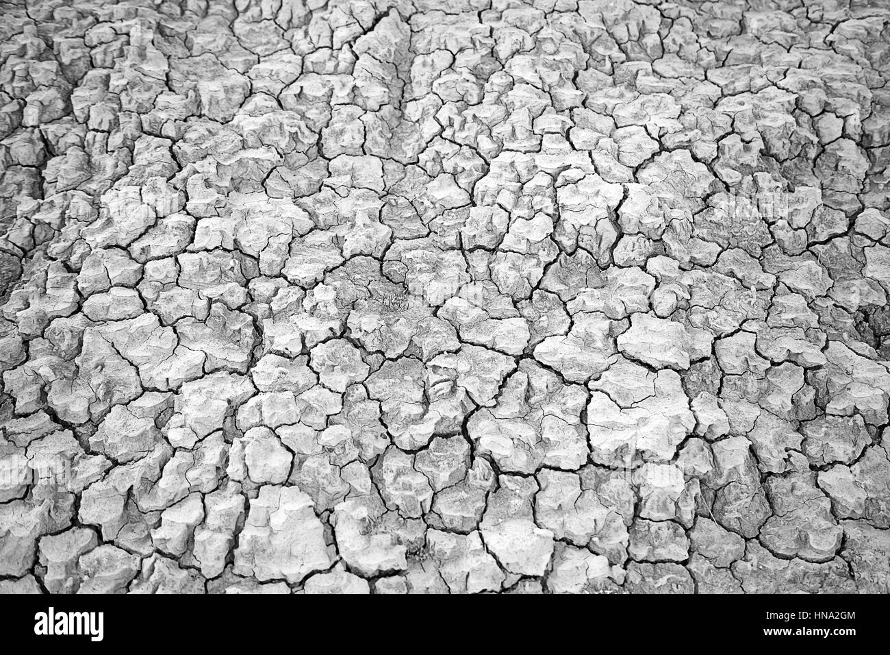 Drought floor, detail of dried and cracked soil, climate change ...
