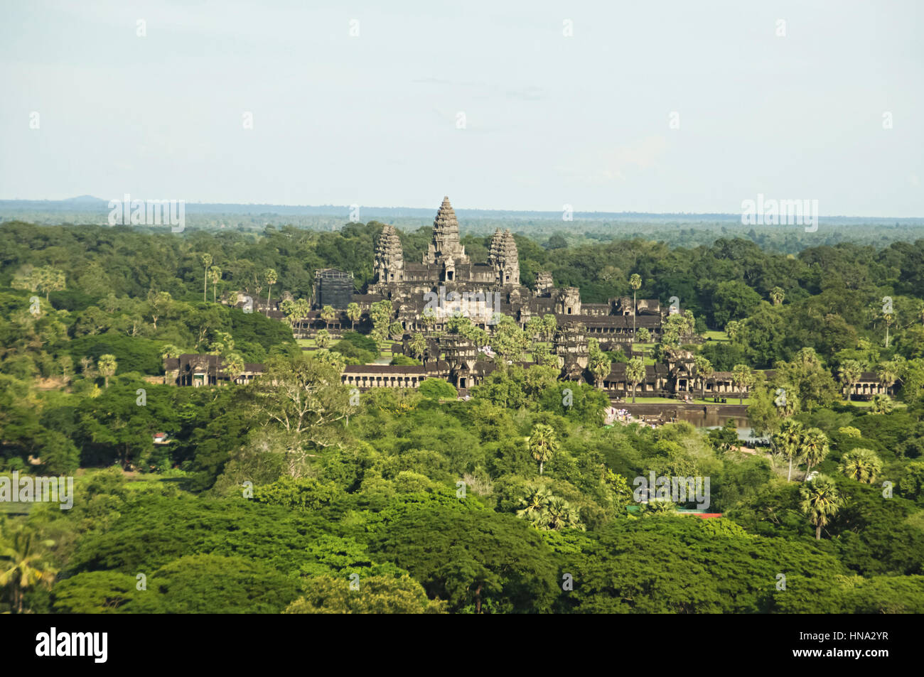 Angkor Wat temple complex, Aerial view. Siem Reap, Cambodia. Largest religious monument in the ...