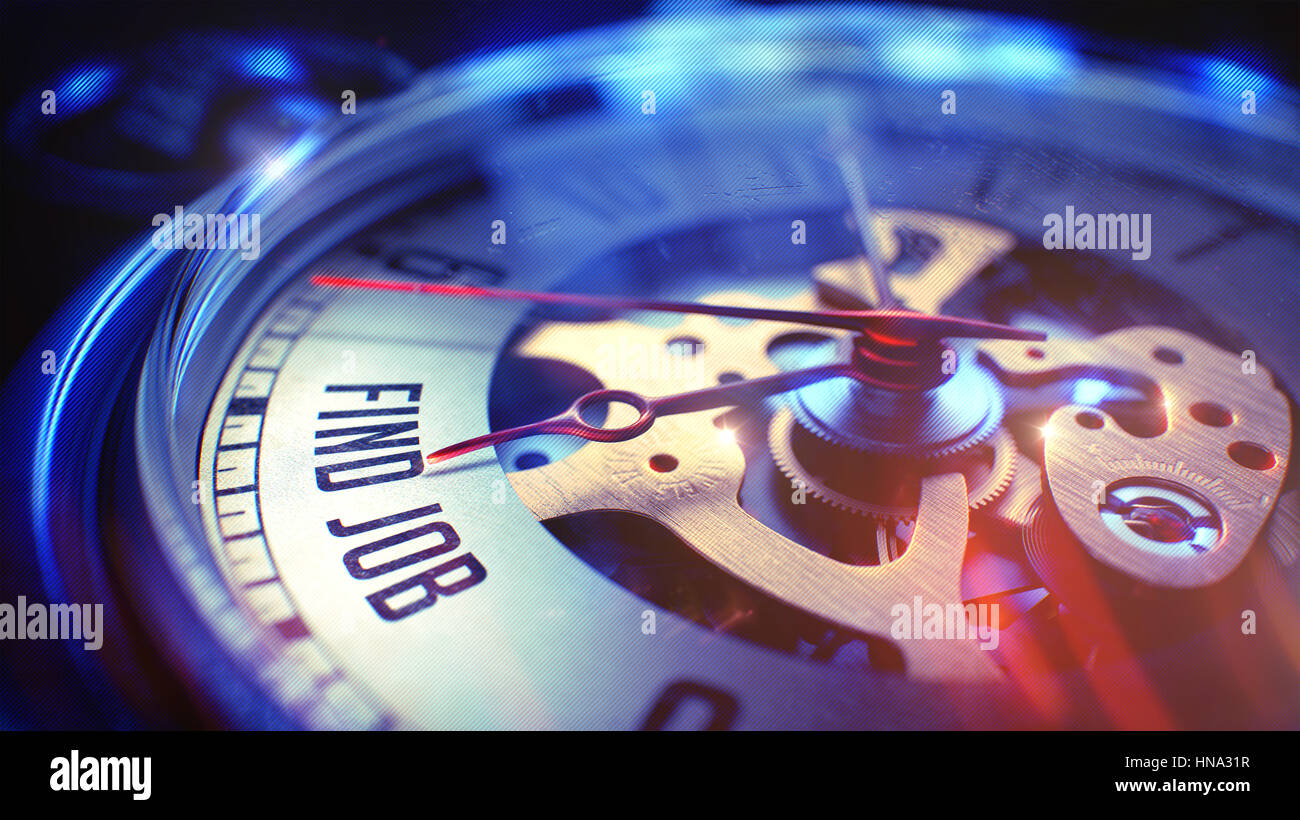 Find Job - Wording on Vintage Watch. 3D Stock Photo - Alamy