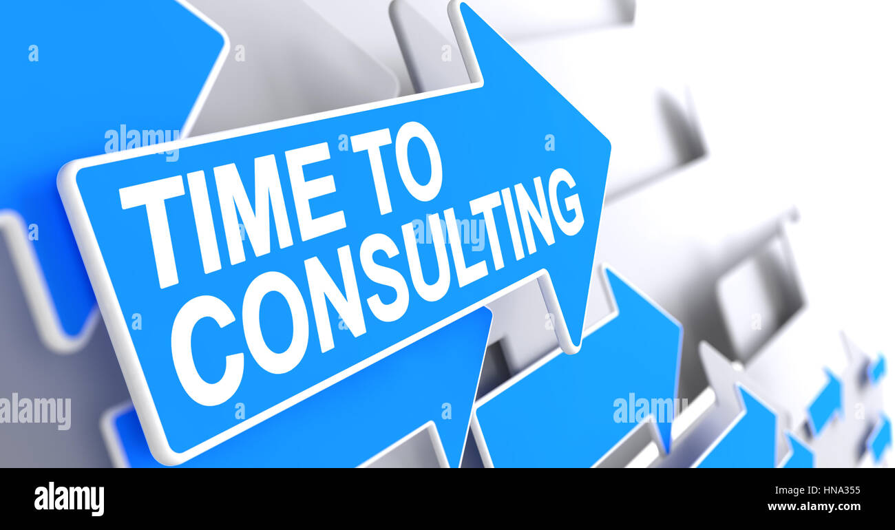Time To Consulting - Text on Blue Cursor. 3D Stock Photo - Alamy