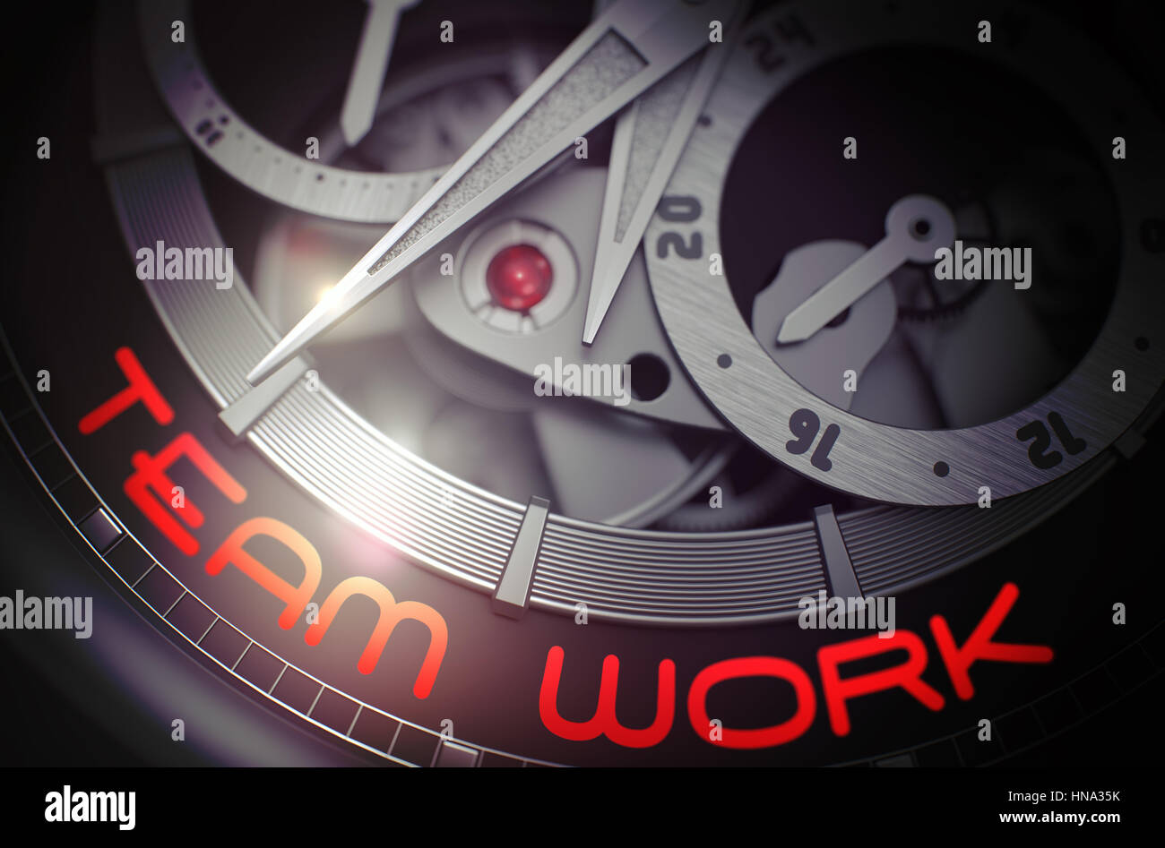 Team Work on Fashion Wrist Watch Mechanism. 3D Stock Photo - Alamy