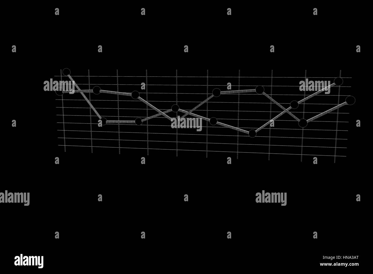 Chart in Hologram Wireframe Style. Nice 3D Rendering Stock Photo - Alamy