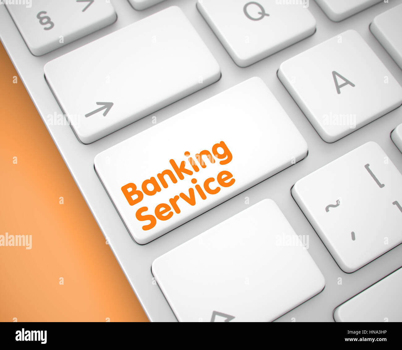 Banking Service - Message on the White Keyboard Keypad. 3D Stock Photo ...