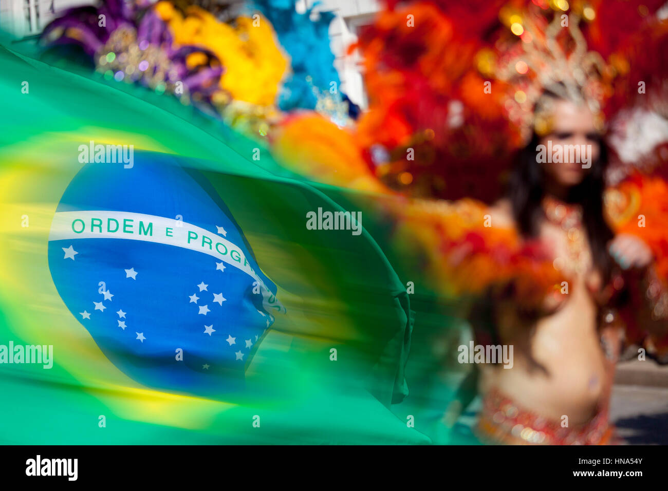Waving brazilian flag hi-res stock photography and images - Alamy