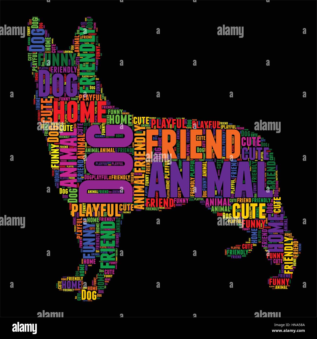 Dog Typography word cloud colorful Vector illustration Stock Vector ...