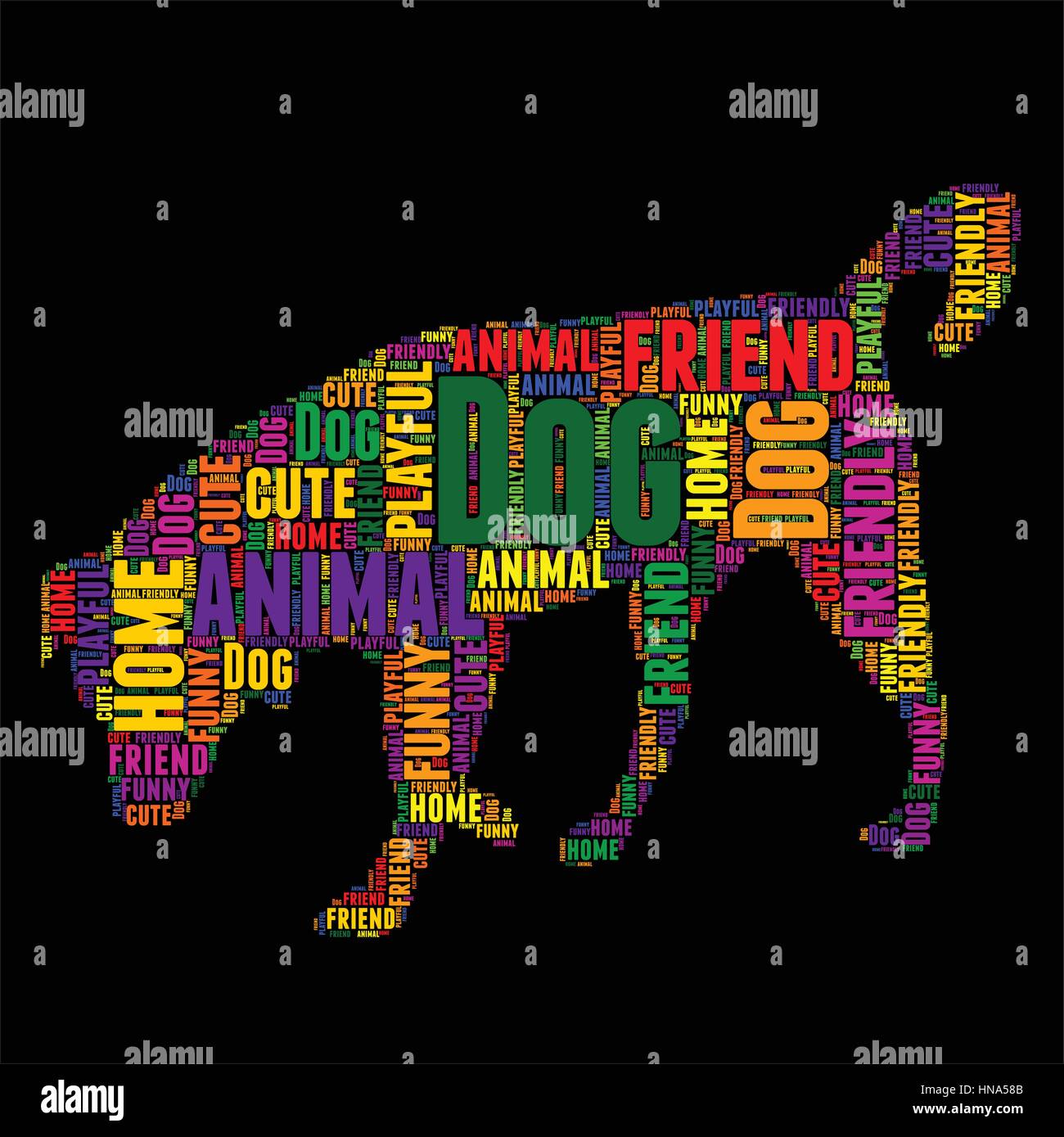Dog Typography word cloud colorful Vector illustration Stock Vector ...