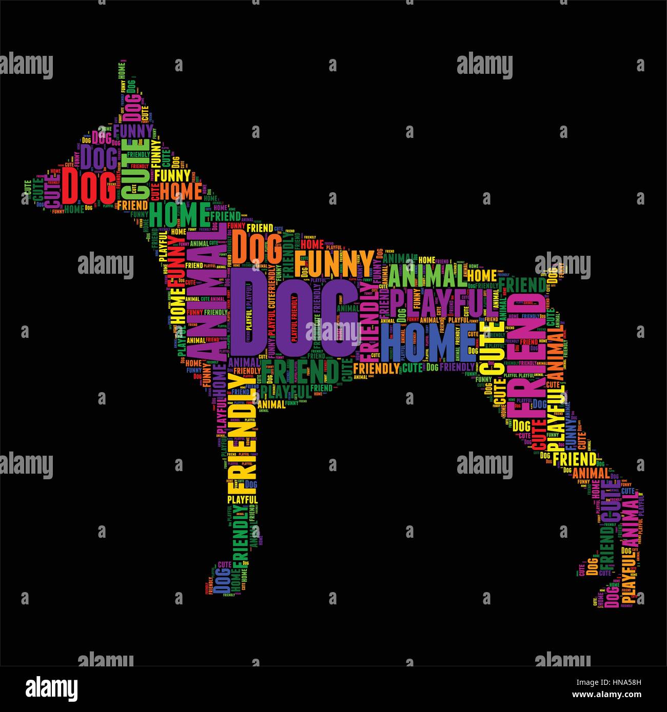 Dog Typography word cloud colorful Vector illustration Stock Vector ...
